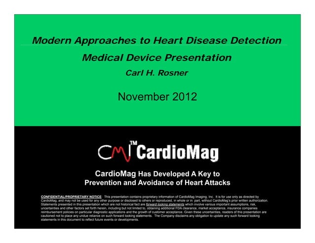 Modern Approaches to Heart Disease Detection - Carl H. Rosner ...