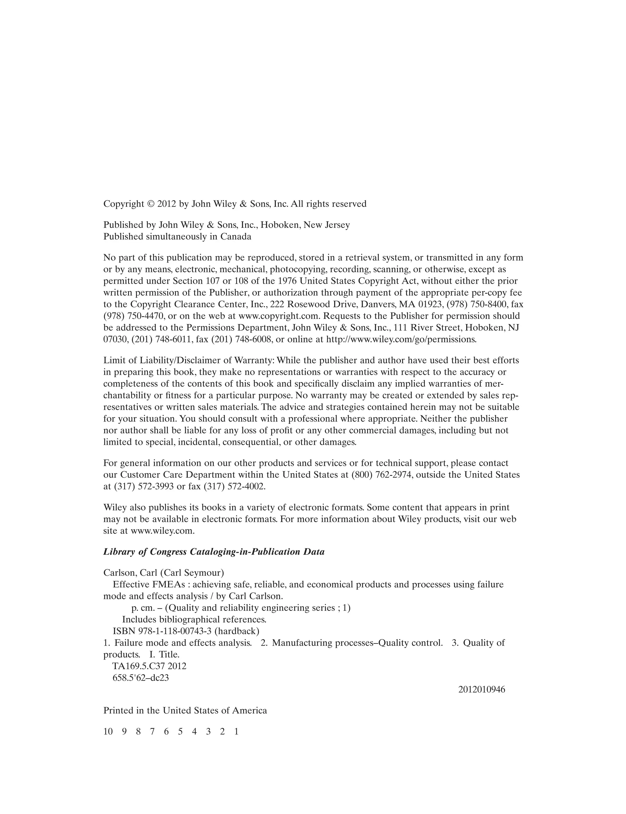 Carl S. Carlson - Effective FMEAs_ Achieving Safe, Reliable, and ...