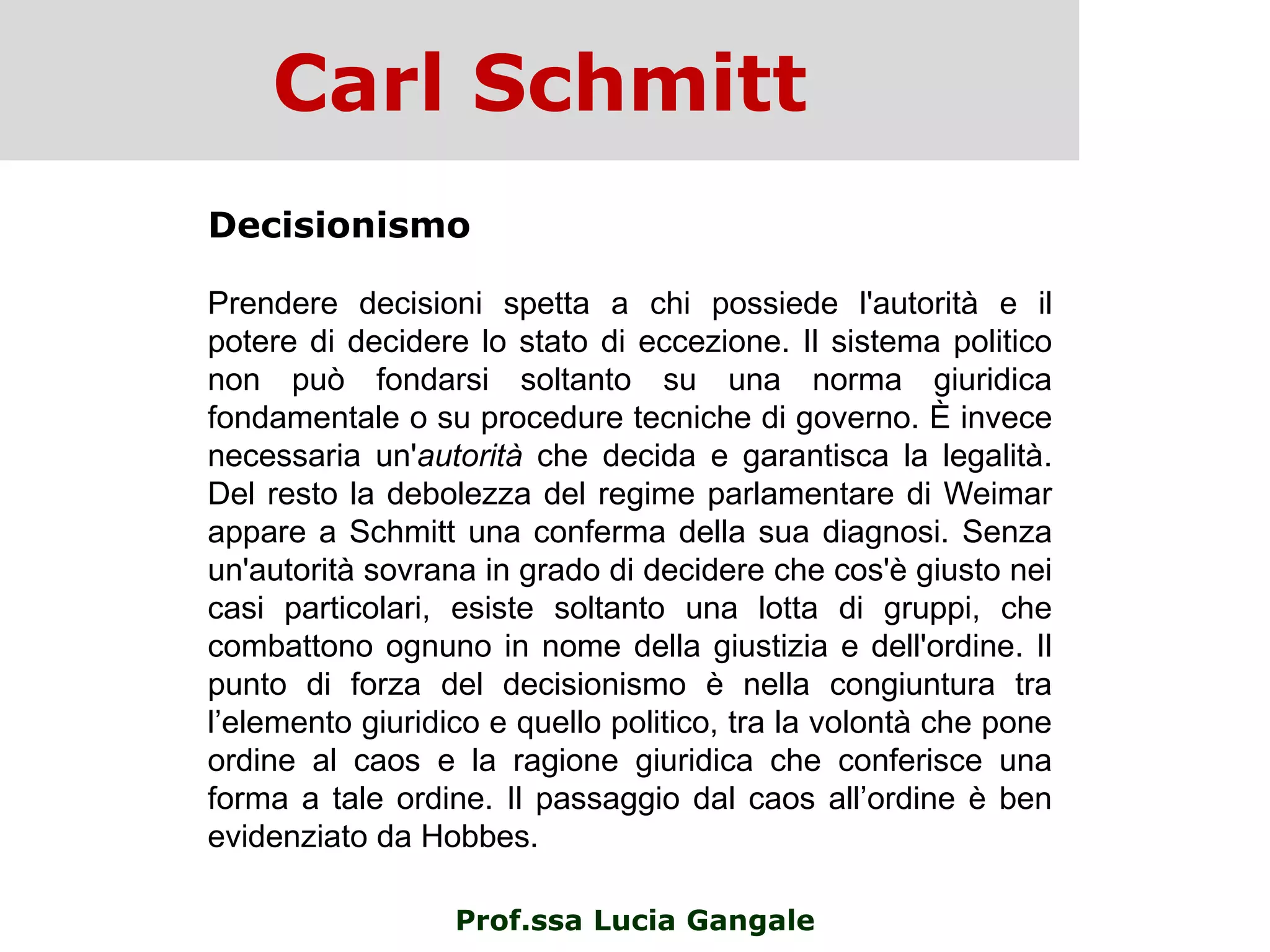 Carl Schmitt-by lucia gangale | PPT