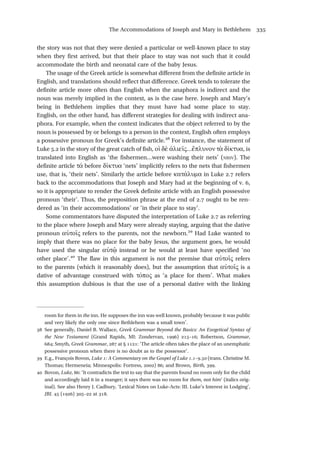 The Accommodations of Joseph and Mary in Bethlehem: Κατάλυμα in Luke 2. ...