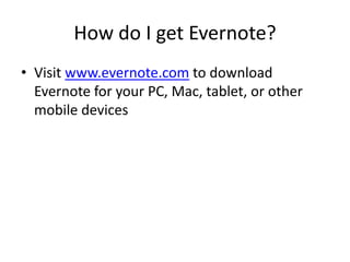 Carlson introduction to evernote | PPTX