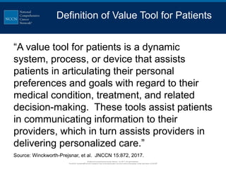 What have we learned from NCCN Value Tools? | PPT