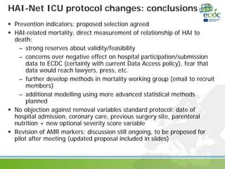 Changes to HAI-Net ICU protocol. Carl Suetens (ECDC) | PDF