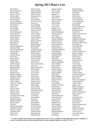 Carly Gorka - UMSL's Dean's List Spring 2011 | PDF | College Education | Education