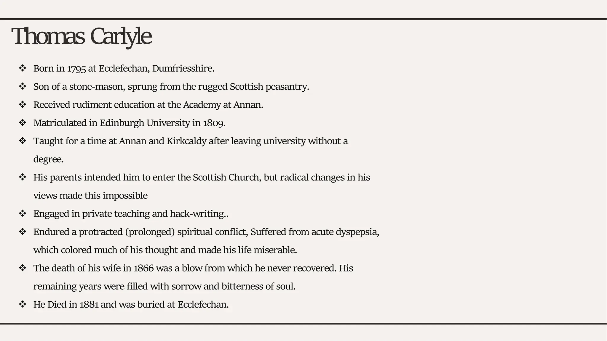 History of English Literature : Life and works of Thomas Carlyle | PDF