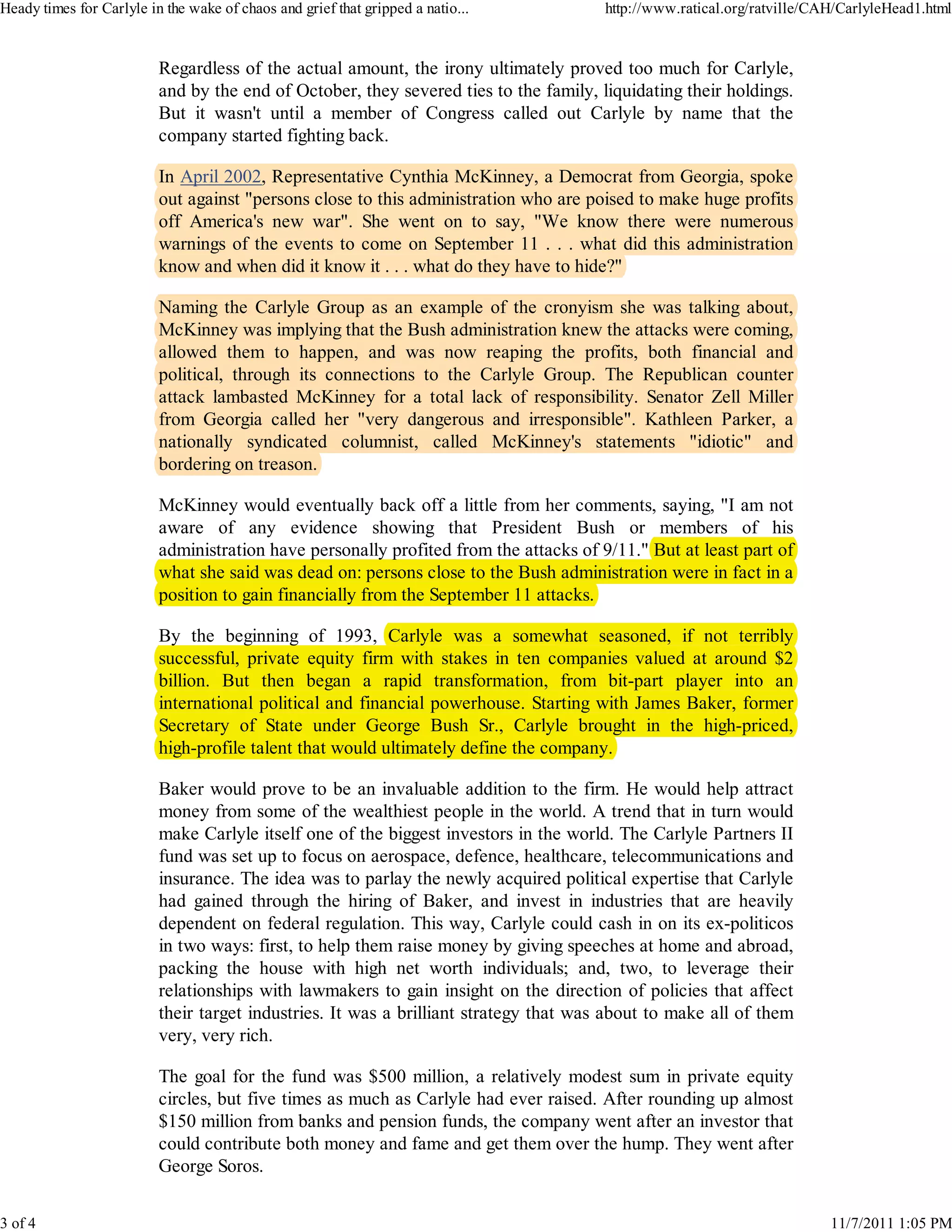 CARYLE GROUP - Bin Laden & Presidents George H. W. Bush and George W ...