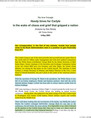 CARYLE GROUP - Bin Laden & Presidents George H. W. Bush and George W ...