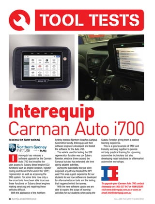Interequip Carman Auto i700 | PDF