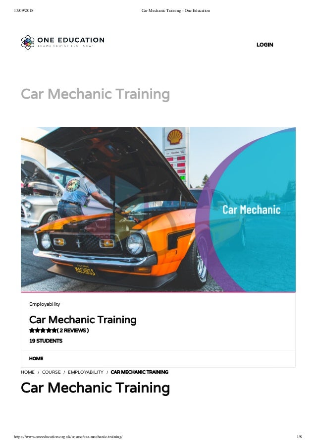 Car Mechanic Training - One Education
