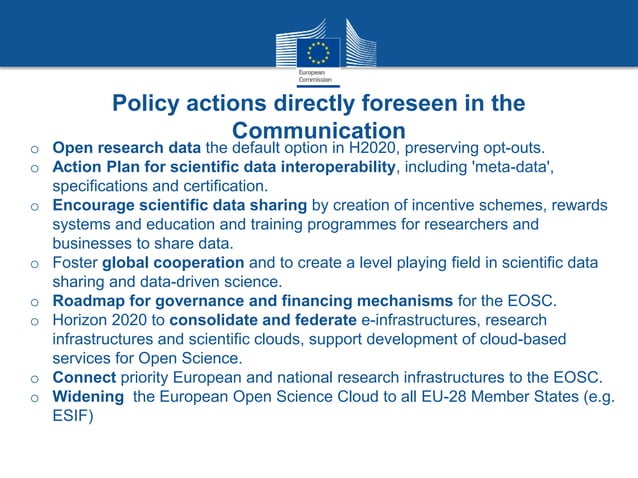 European Open Science Cloud (EOSC) From vision to action | PPTX | Cloud ...
