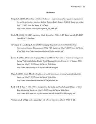 Friend Or Foe - Mobile phones and communication | PDF