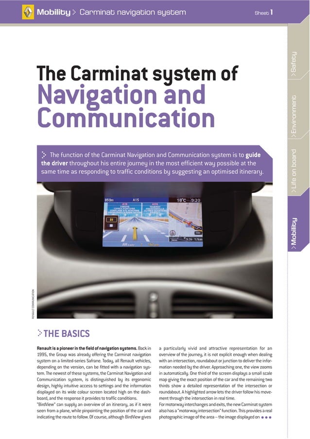 Carminat navigation and communication system | PDF