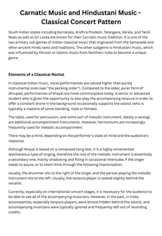 Carnatic Music and Hindustani Music - Classical Concert Pattern.pdf
