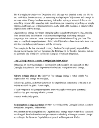 Carnegie school theory of organizational change | PDF