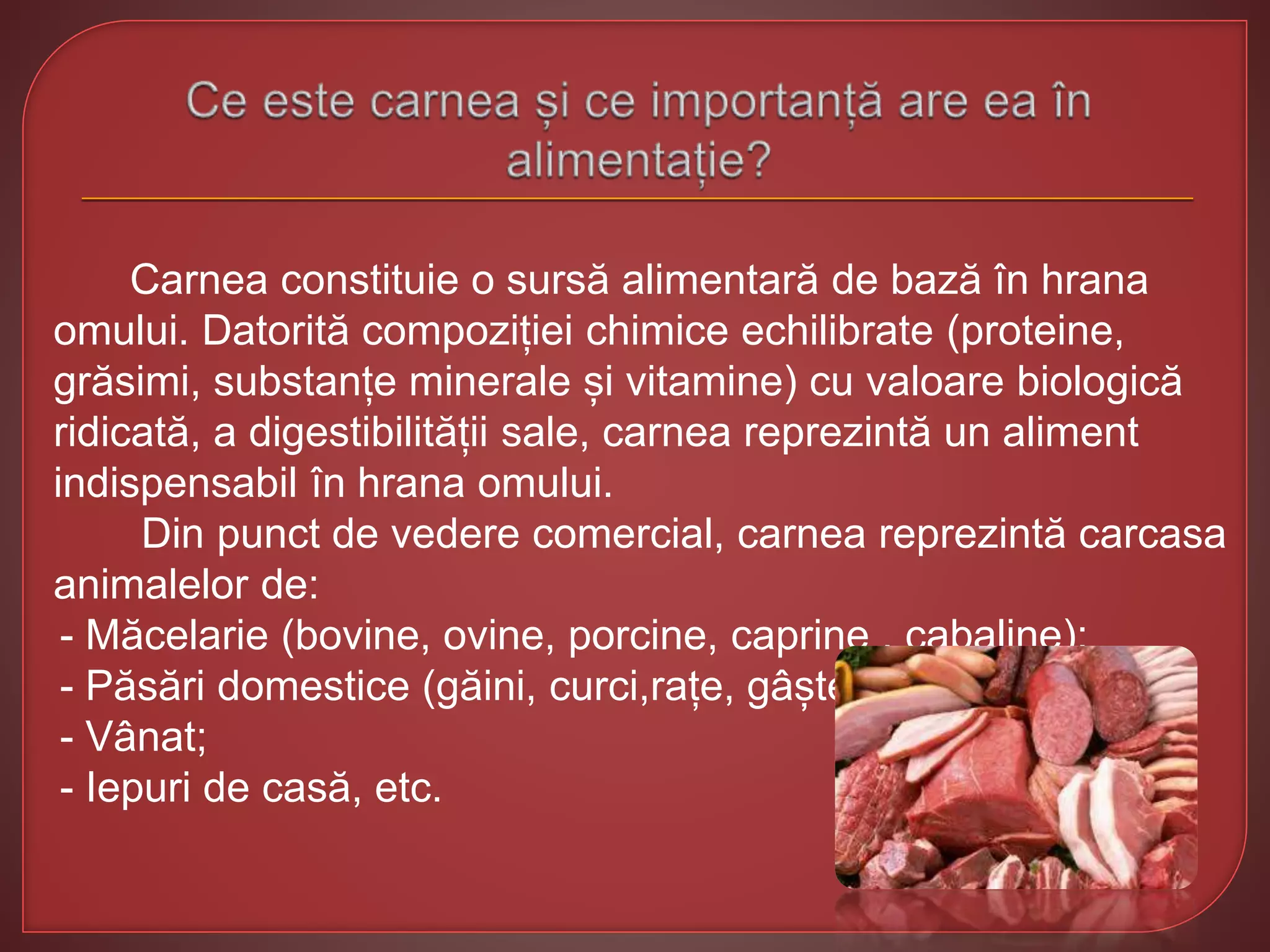 Carne și produse din carne | PPTX
