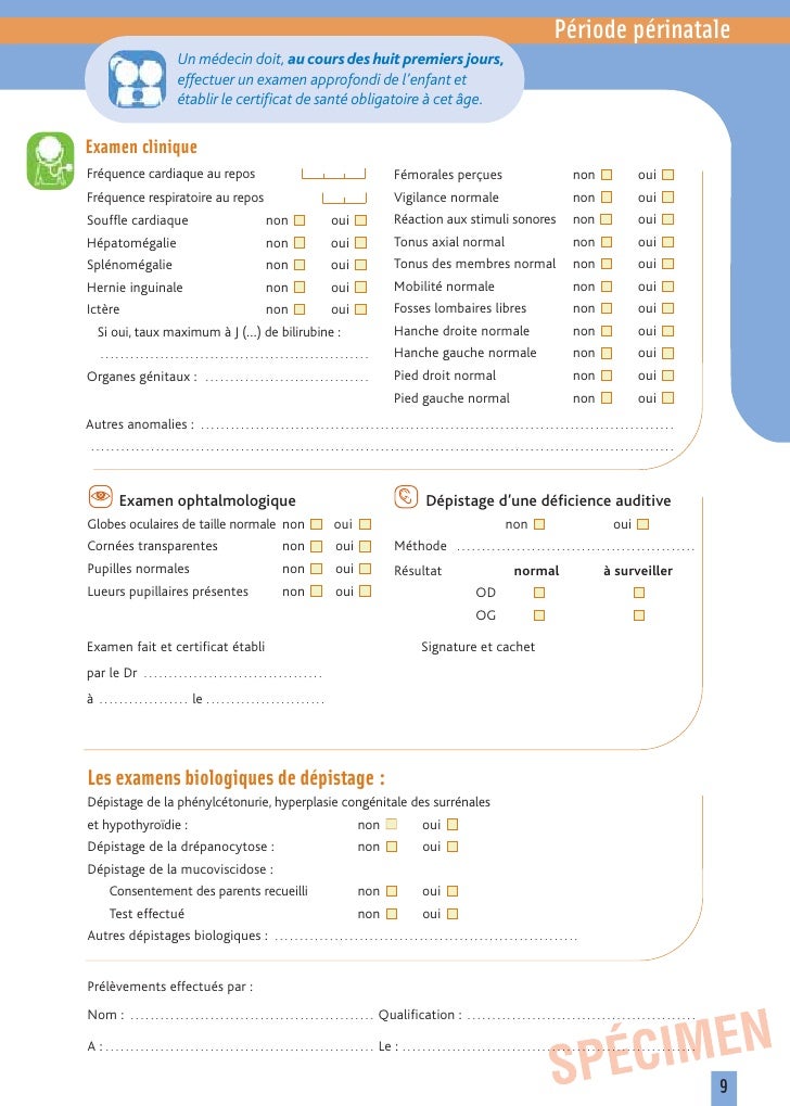 Carnet De Santé (French Health Book For Children) Orig