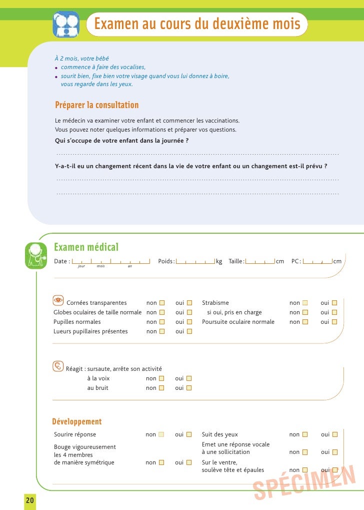 Carnet De Santé (French Health Book For Children) Orig