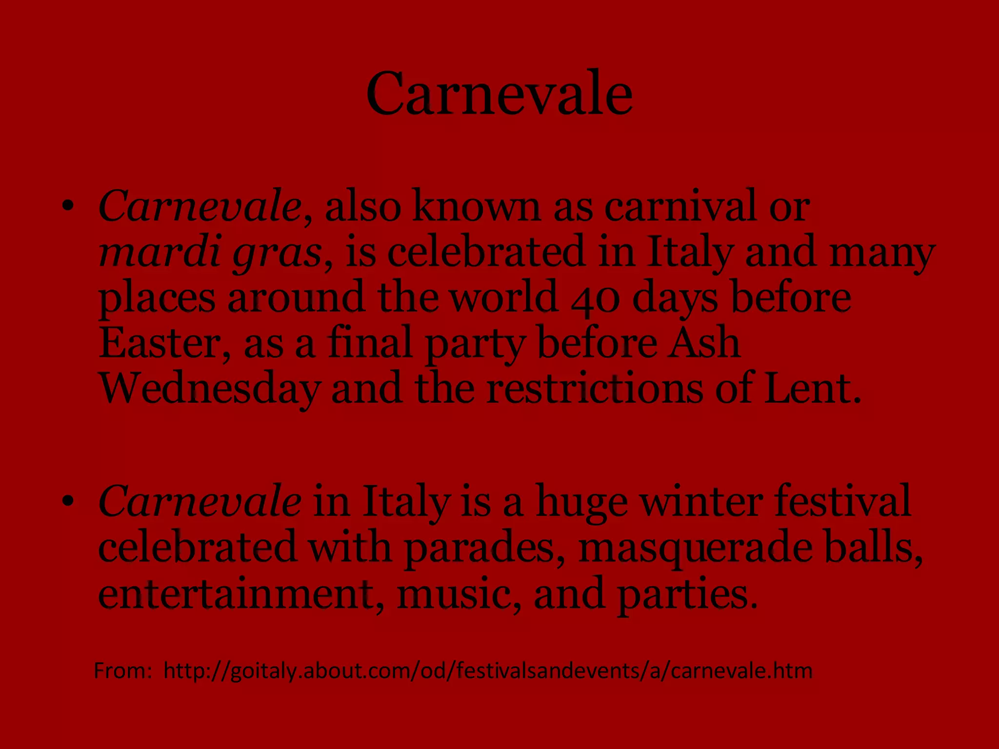 Carnevale | PPT