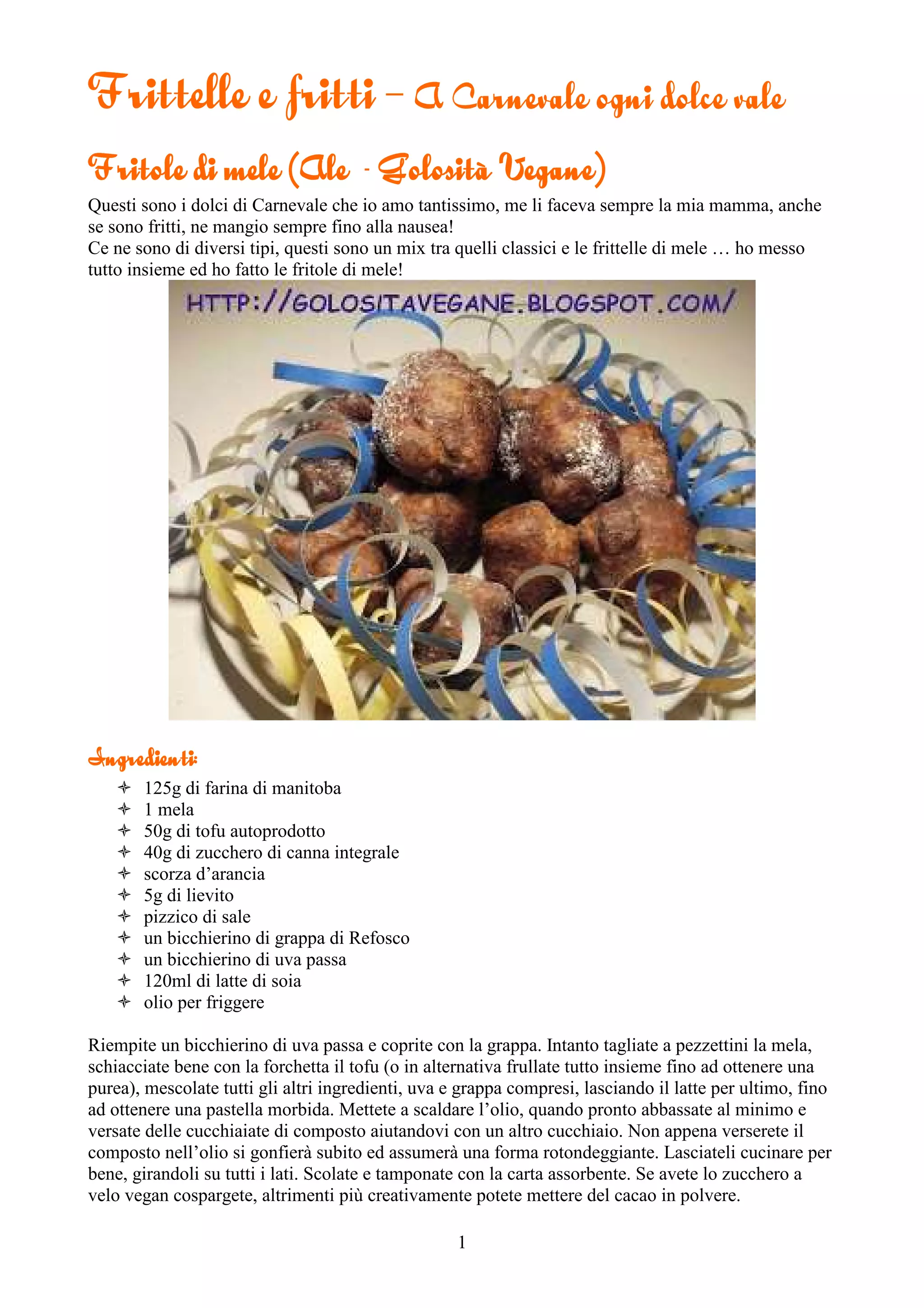 A Carnevale ogni dolce vale | PDF | Desserts and Baking | Food & Drink