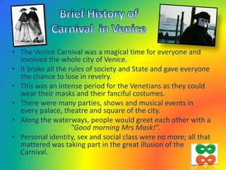 Carnival in Venice by class 2c Campalto, Venice | PPT