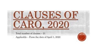 CARO, 2020 | PPTX