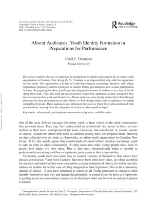 Carol thompson-article | PDF | Fan Conventions | Events