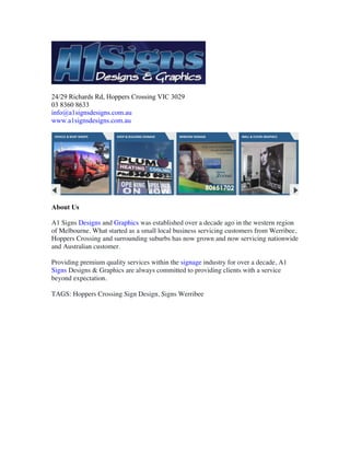 A1 Signs Designs & Graphics | PDF | Business | Business and Finance