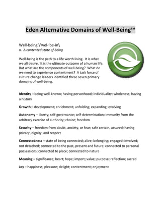 Carol Ende - Eden alternative domains | PDF