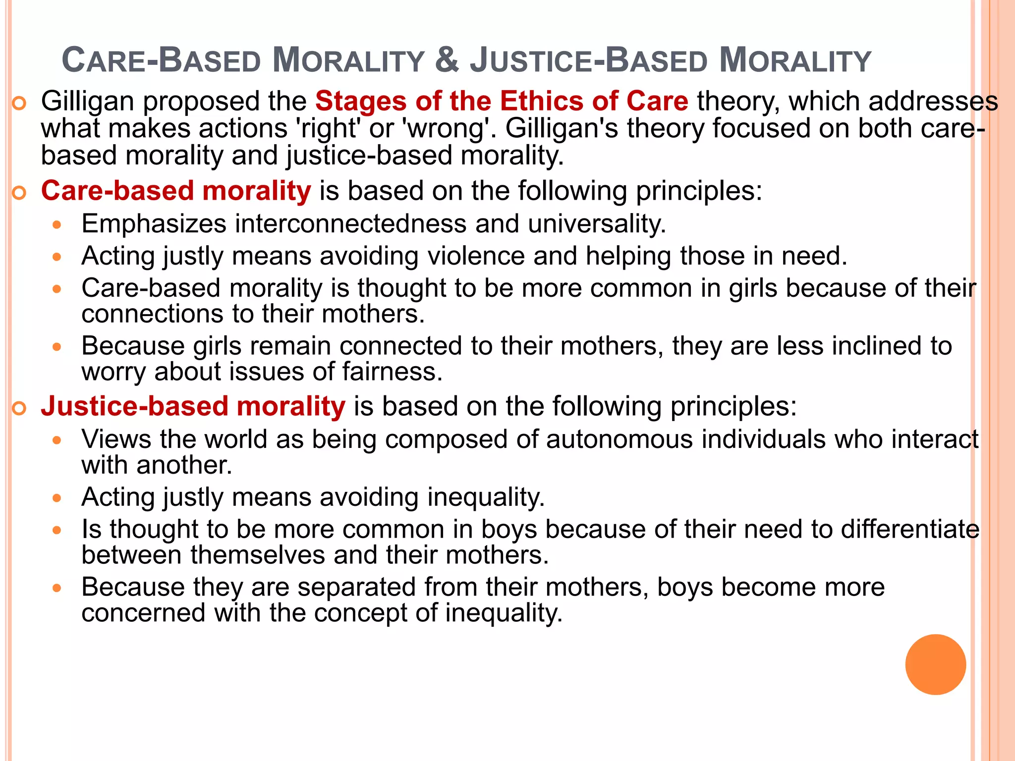 Carol gilligan’s theory of moral development | PPTX