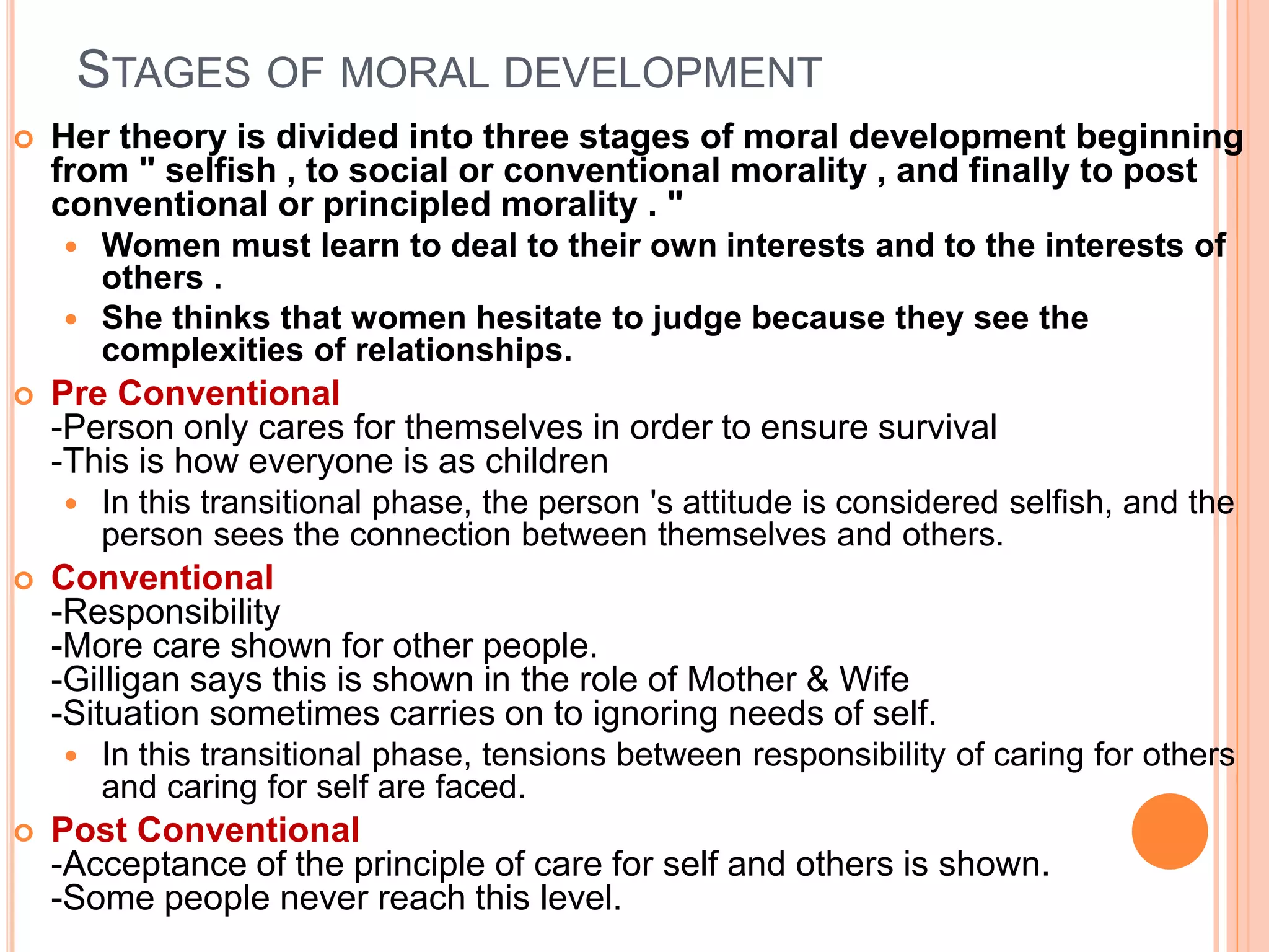 Carol gilligan’s theory of moral development | PPTX