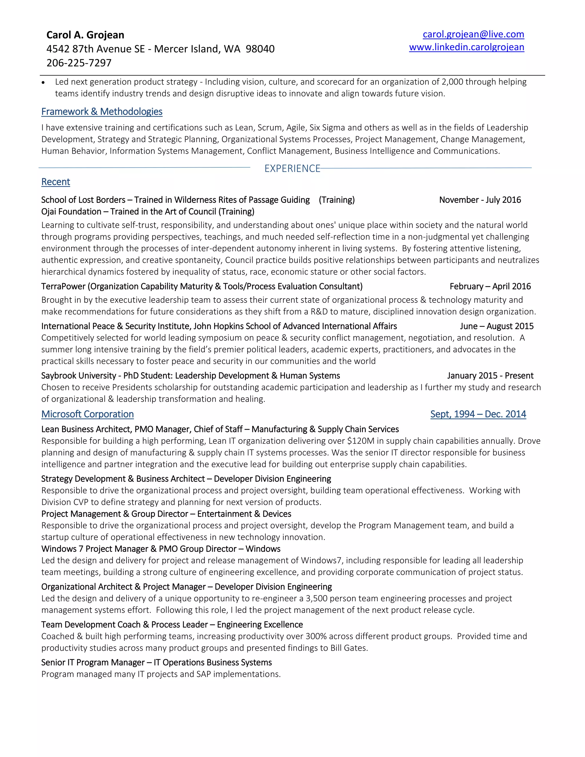 Carol grojean resume | PDF