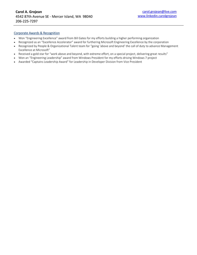 Carol grojean resume | PDF