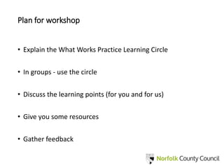 What Works Practice Learning Circle: using appreciative inquiry to ...