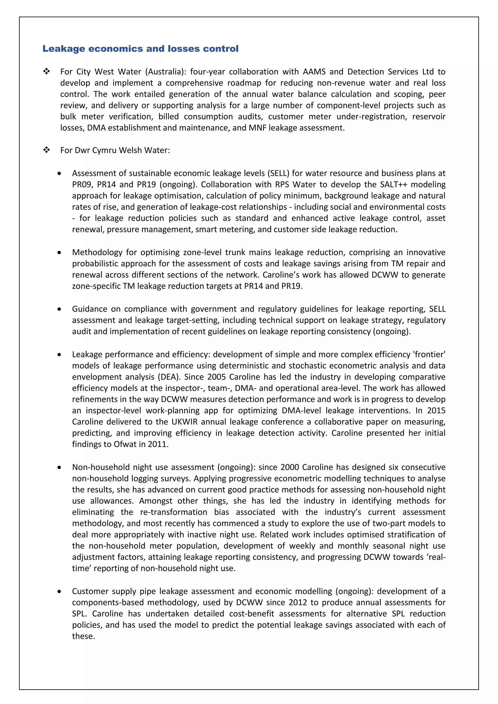Caroline Manning CV | PDF