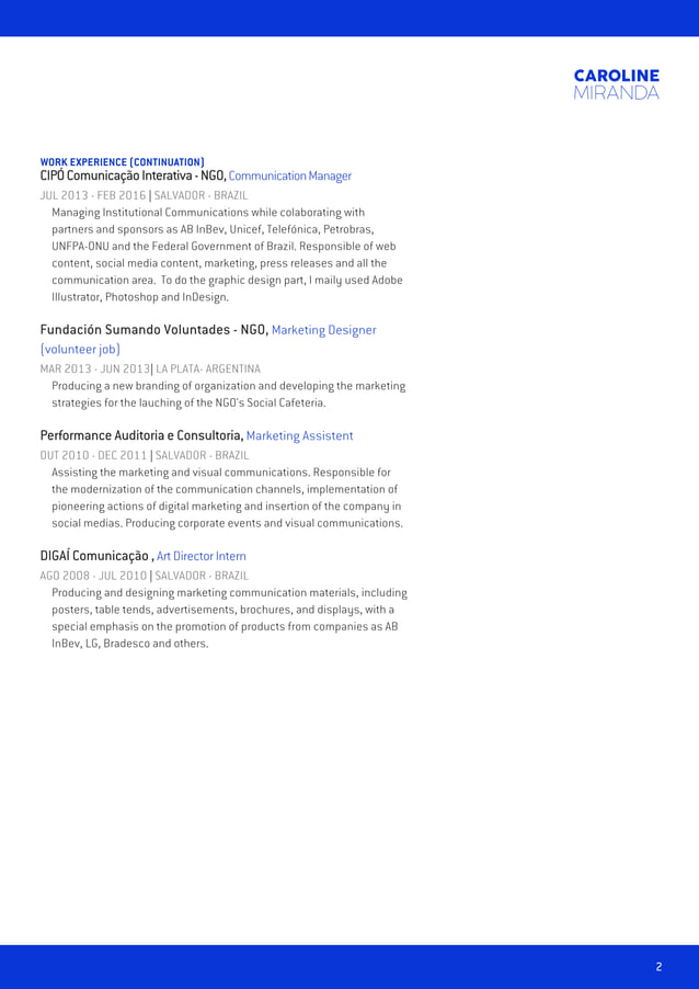 Caroline Miranda - Resume 2020 | PDF