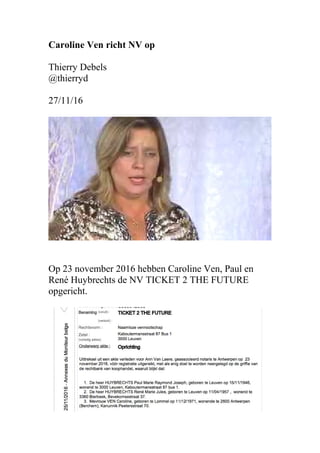 Caroline Ven richt NV op | DOC