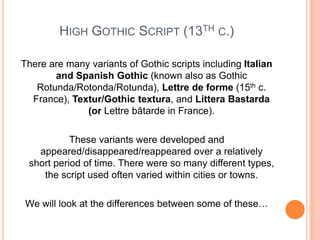 Carolingian and Gothic script | PPTX | Genealogy and Ancestry | Hobbies ...