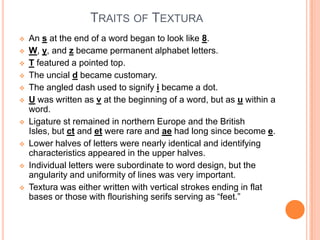 Carolingian and Gothic script | PPTX | Genealogy and Ancestry | Hobbies ...