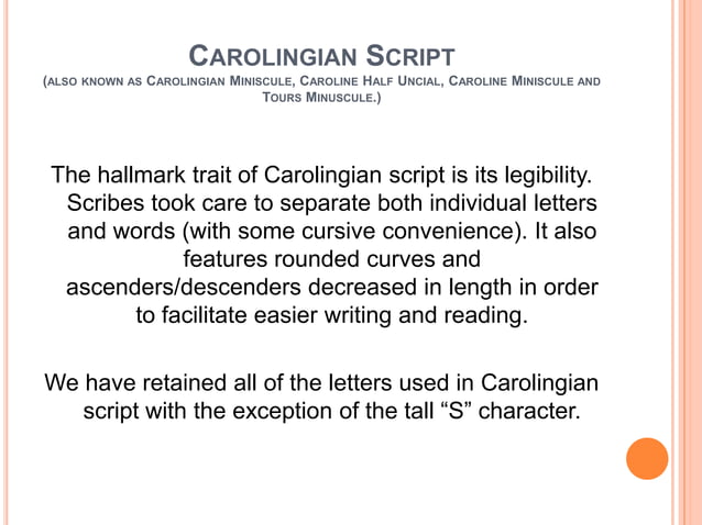 Carolingian and Gothic script | PPTX | Genealogy and Ancestry | Hobbies ...
