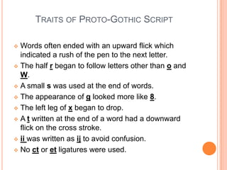 Carolingian and Gothic script | PPTX | Genealogy and Ancestry | Hobbies ...