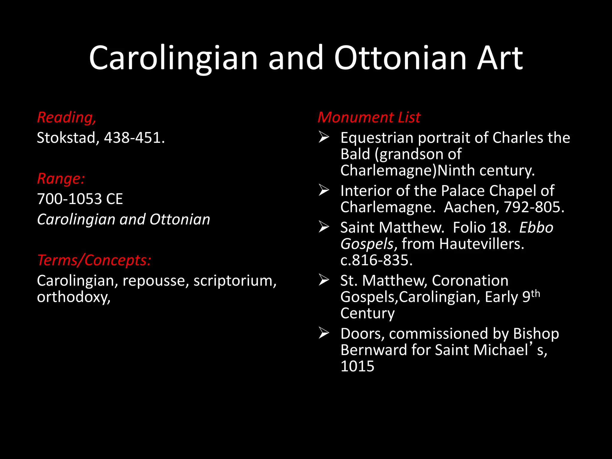 Carolingian and ottonian art upload | PPTX