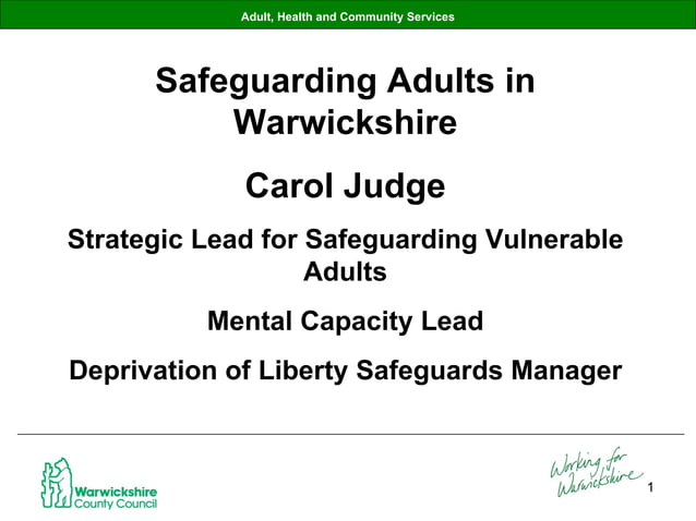 Carol Judge, Warwickshire County Council | PPT | Debated Sensitive ...