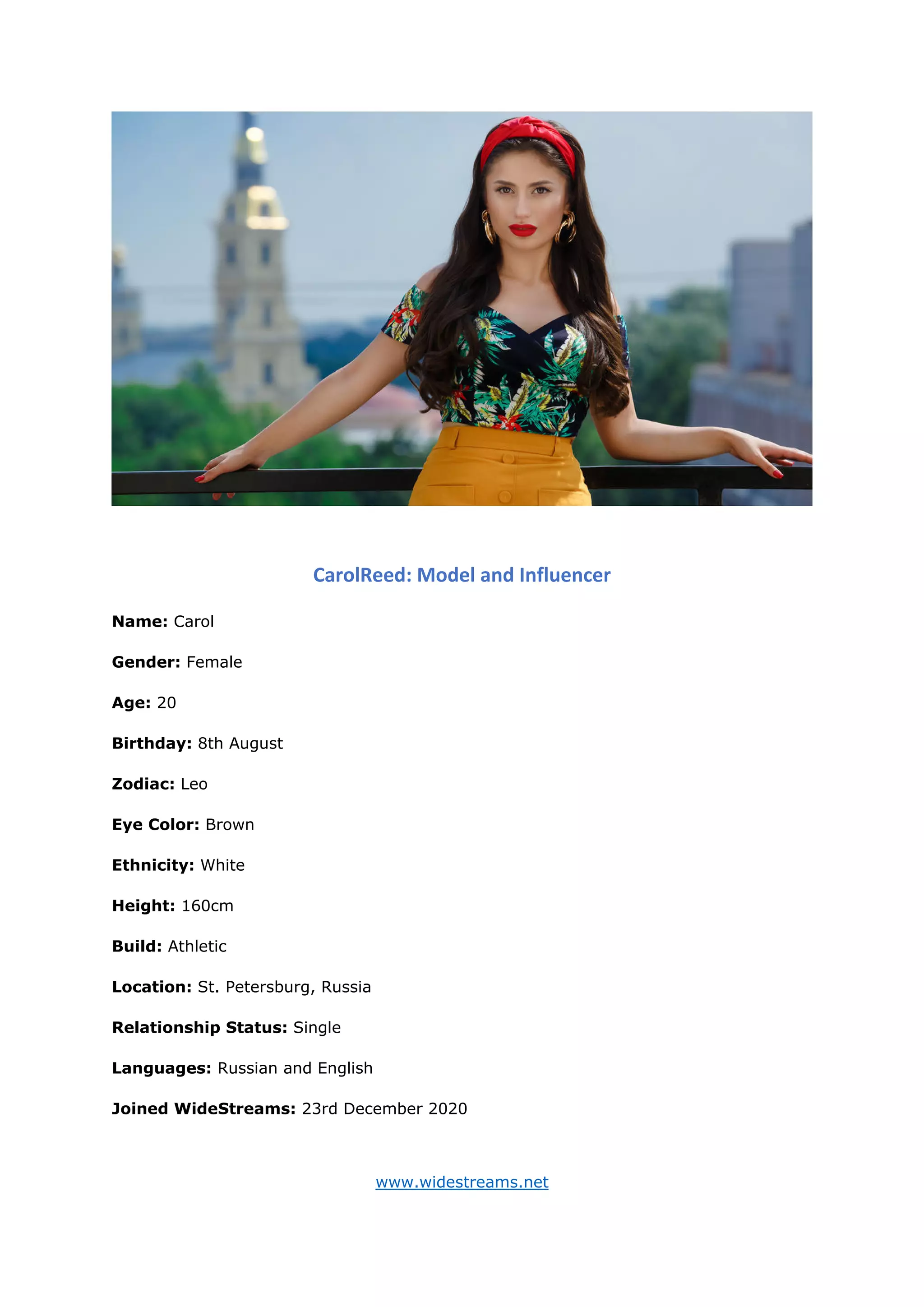 CarolReed - Model and Influencer | PDF