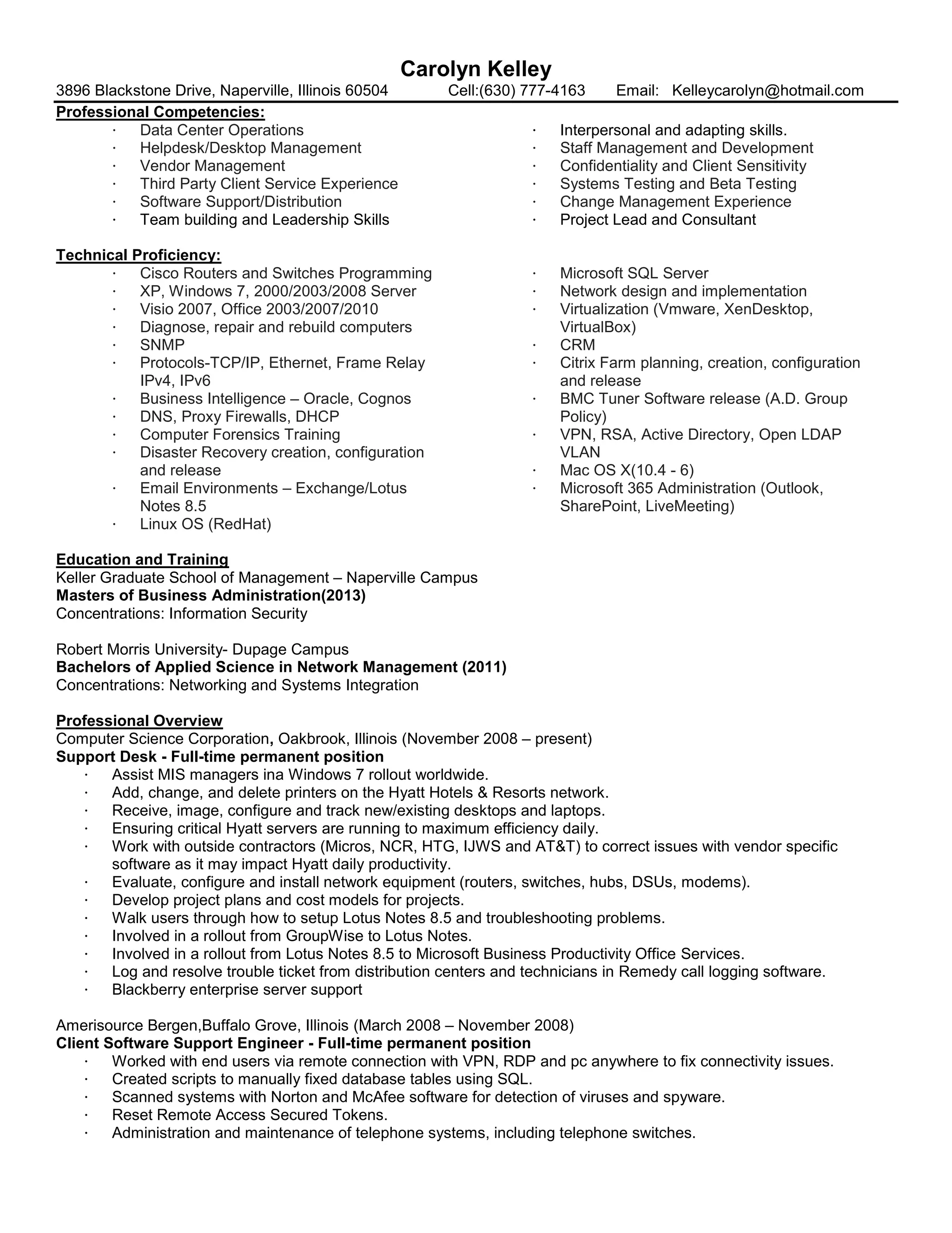 Carolyn | DOCX | IT and Internet Support | Internet