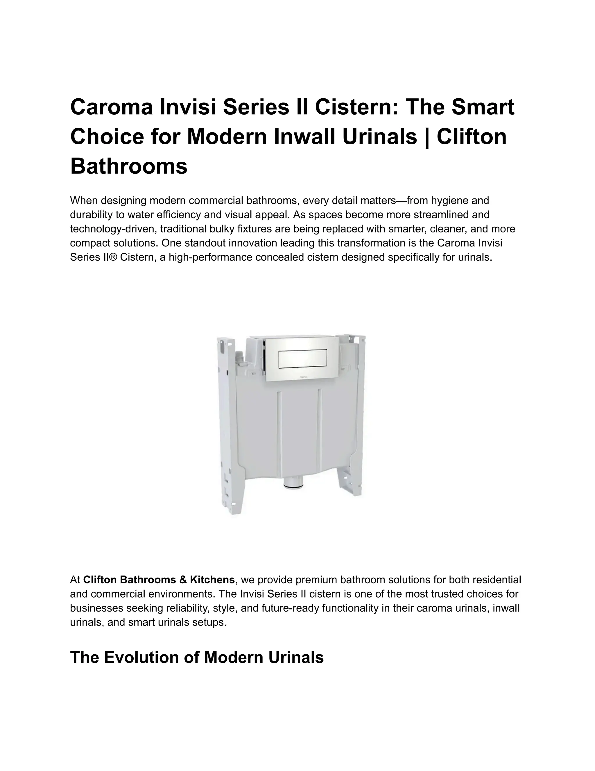 Caroma Invisi Series II Cistern_ The Smart Choice for Modern Inwall ...