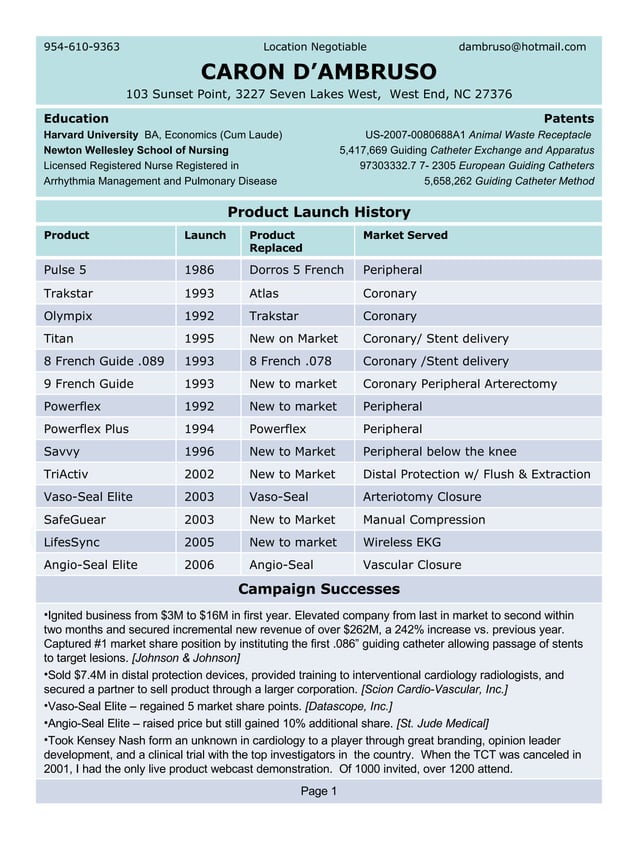 Caron D Ambruso Cv | PPT