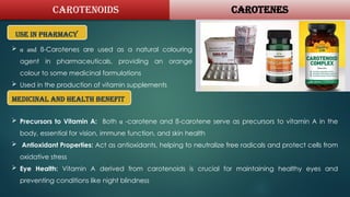 CAROTENOIDS, occurance, chamical nature and health benefits.For Mpharm Pharmacognosy | PPTX