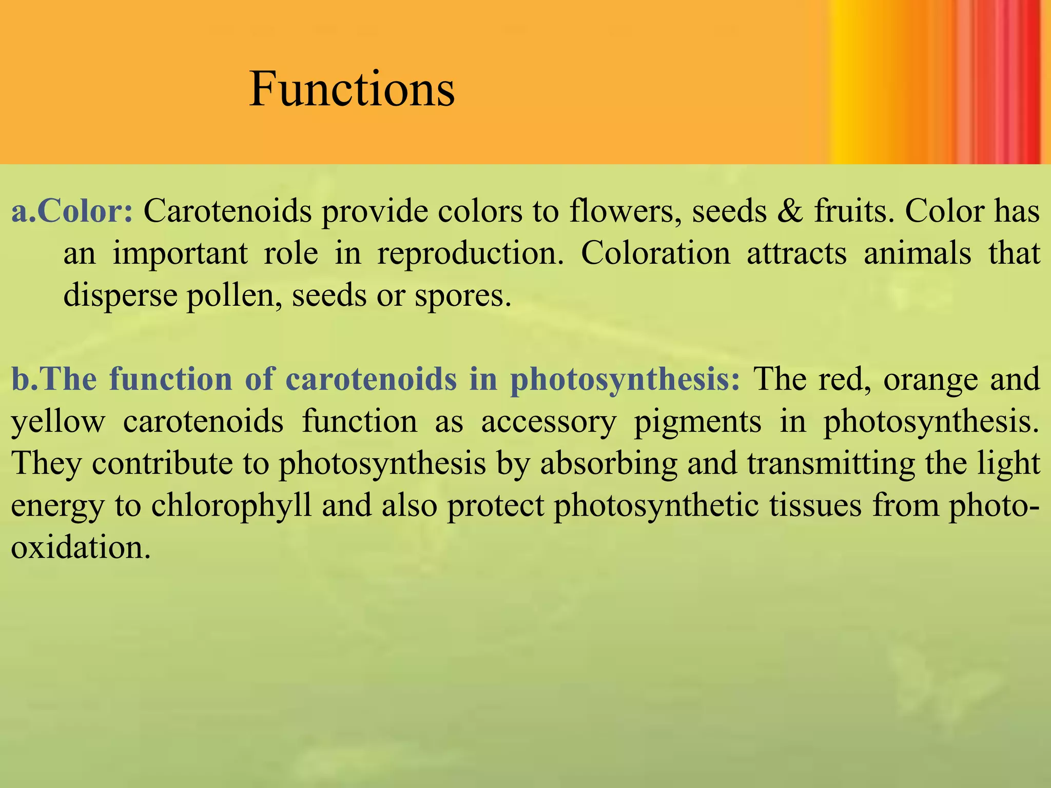 Carotenoids in flowers | PPTX