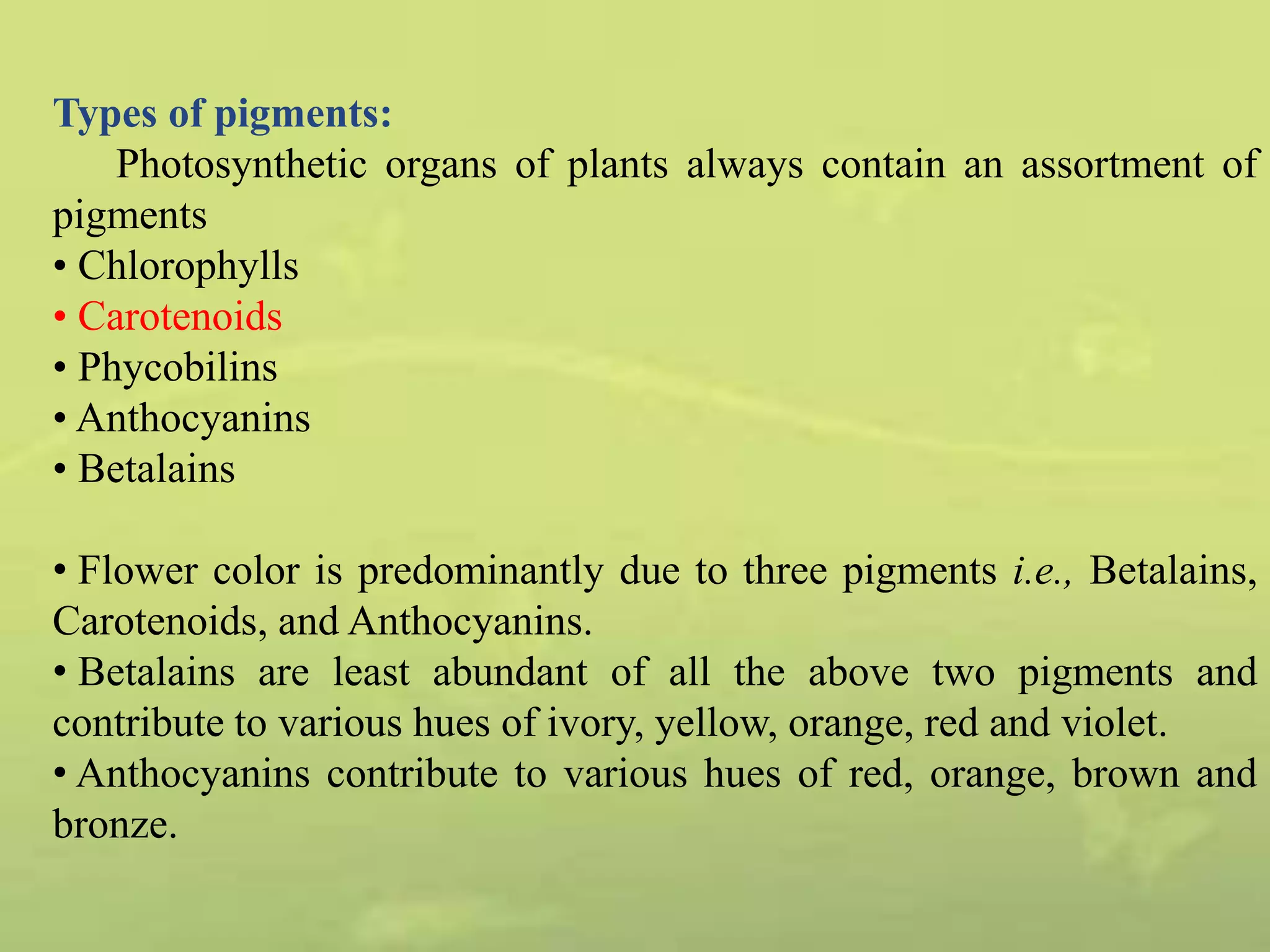 Carotenoids in flowers | PPTX
