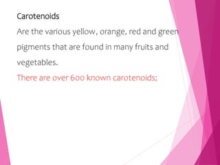 Carotenoids ppt. By Dr.U.Srinivasa, Professor and Head , Srinivas ...
